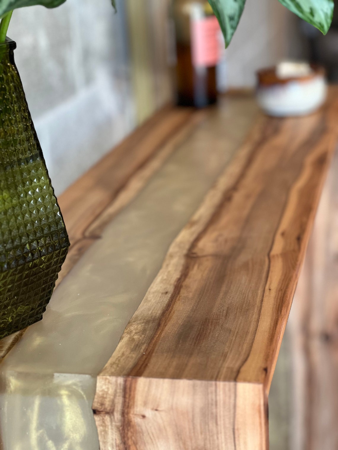 Live Edge & Epoxy Waterfall Console Table - Etsy