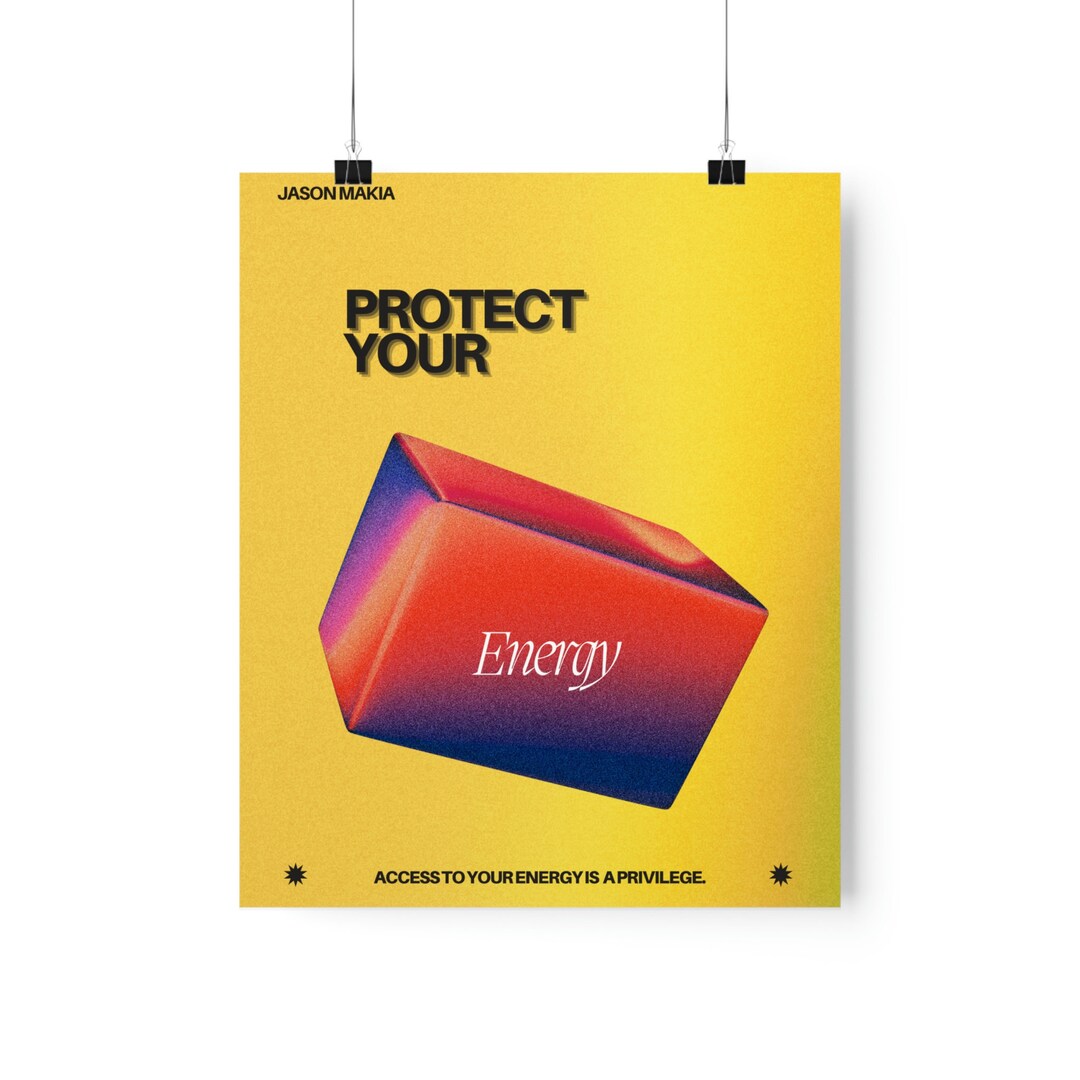 Protect Your Energy Wall Poster Motivational Art Protect - Etsy