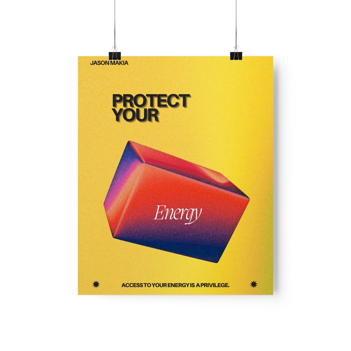 Protect Your Energy Wall Poster Motivational Art Protect - Etsy