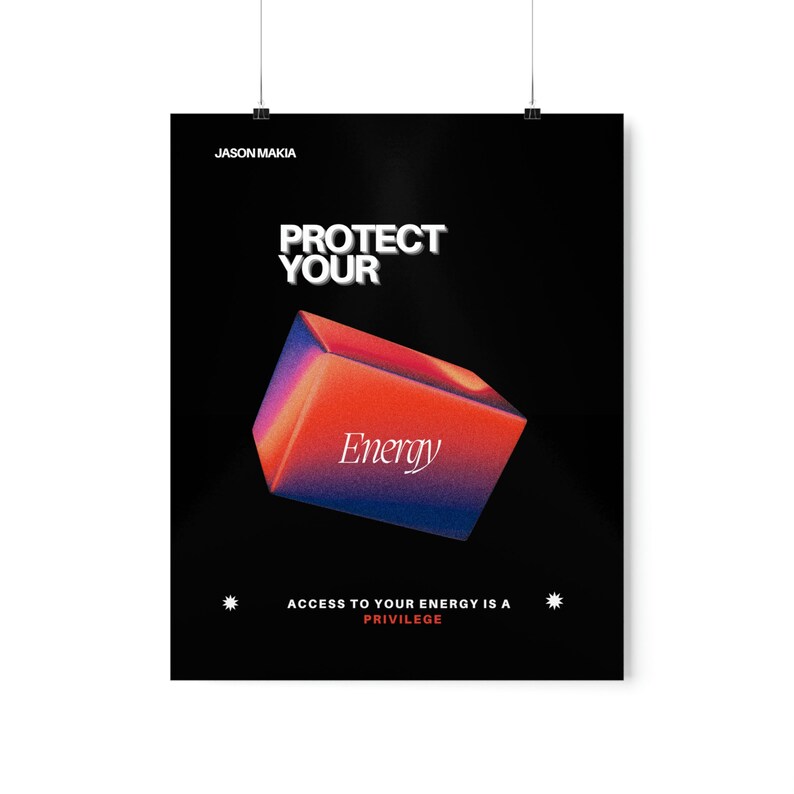 Sleek Protect Your Energy Wall Poster Motivational Art - Etsy