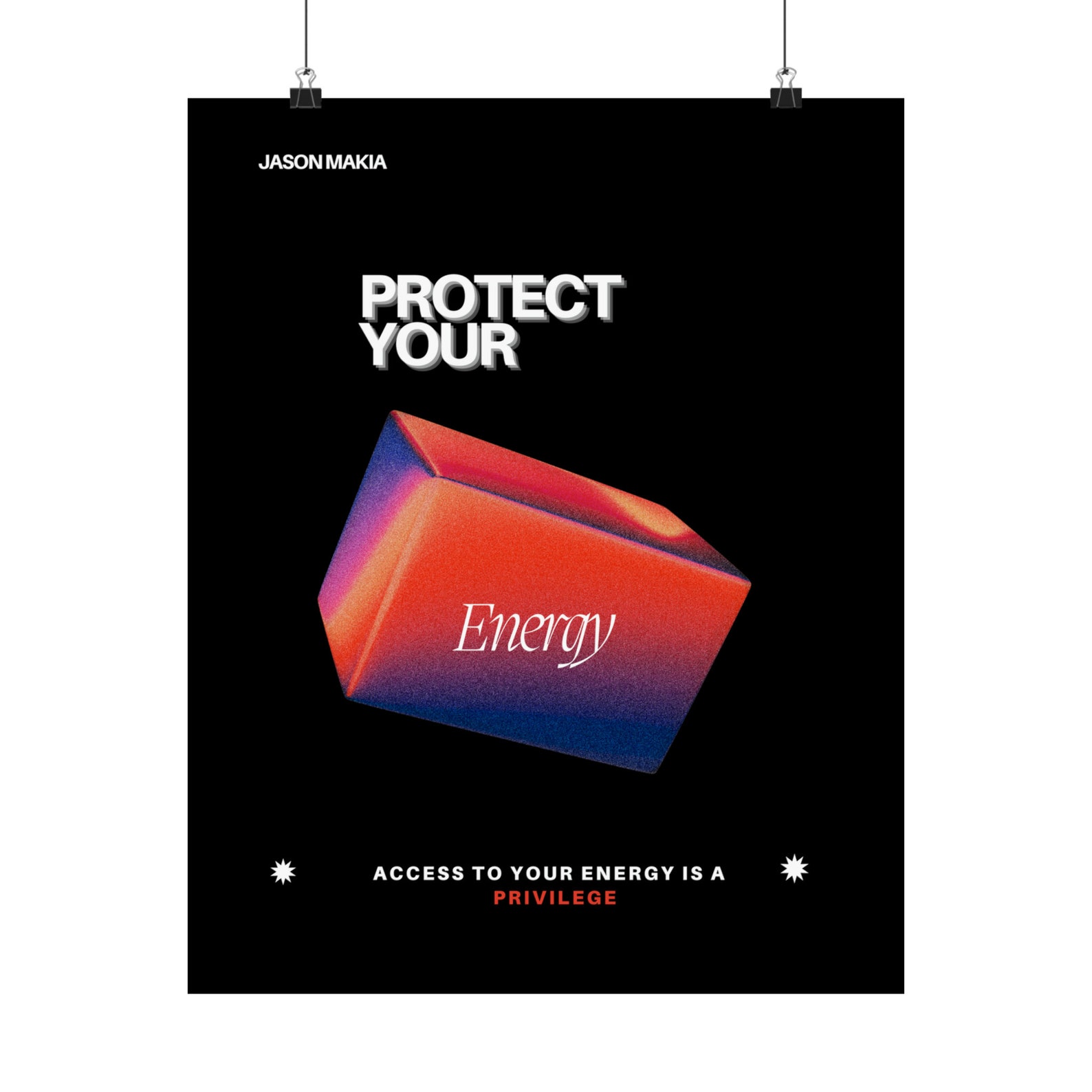Sleek Protect Your Energy Wall Poster, Motivational Art, Protect Your ...