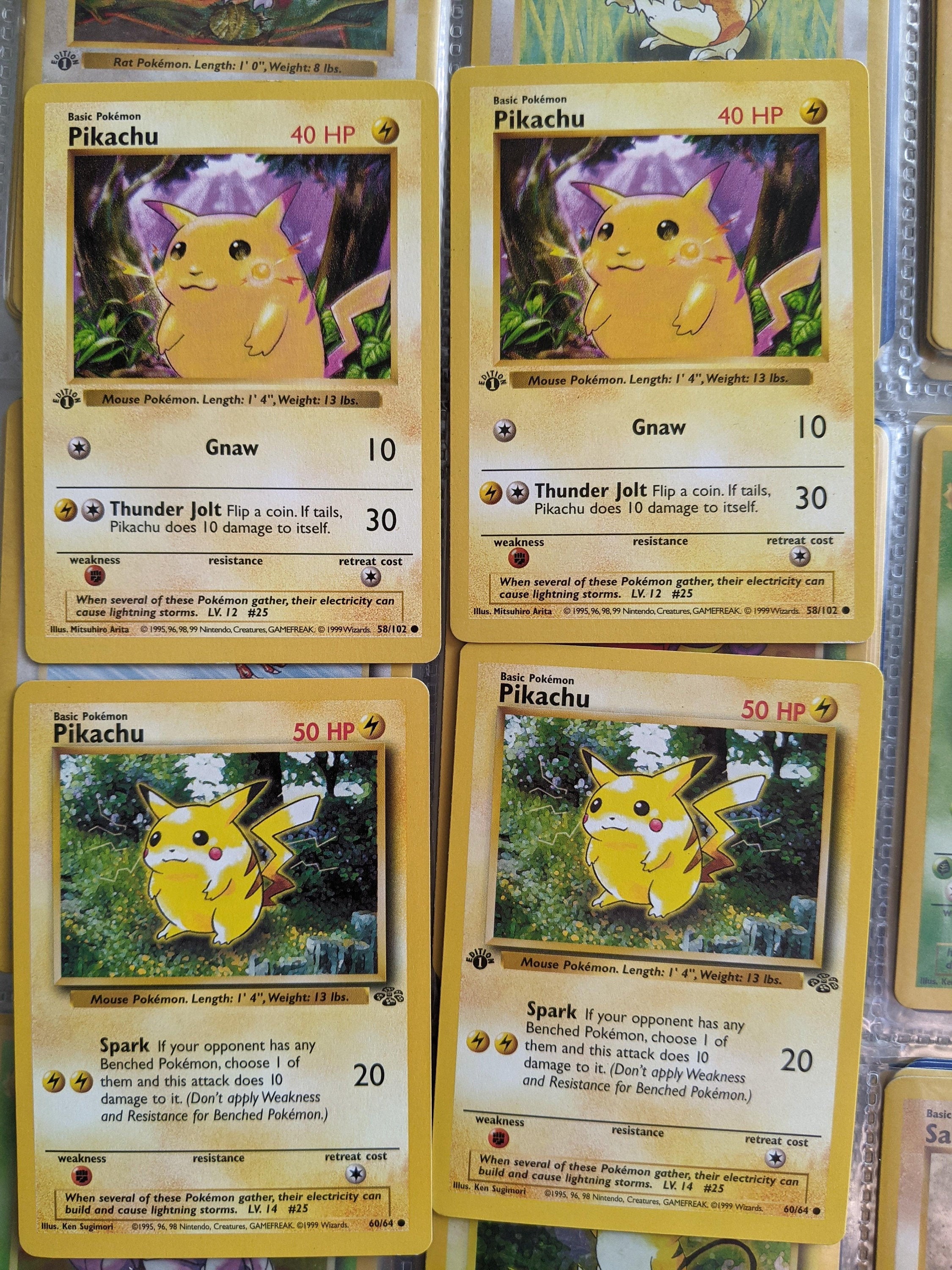 1st edition Pikachu base set and jungle actual real cards | Etsy