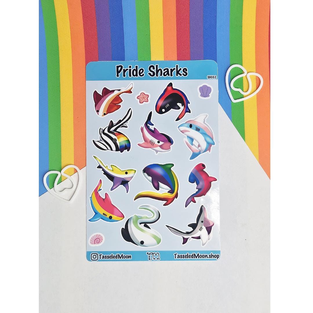 Pride Sharks Sticker Sheet - Etsy