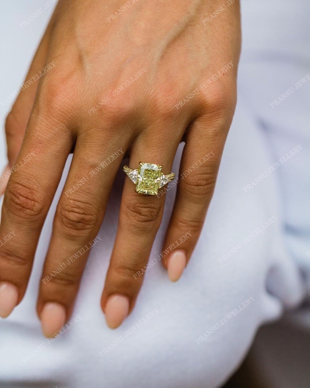 4ct Canary Yellow Moissanite Engagement Ring Yellow Radiant - Etsy