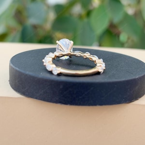 2CT Oval Cut Moissanite Engagement Ring Marquise and Round Moissanite ...