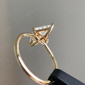 2CT Rhombus Moissanite Engagement Ring, Double Triangle Wedding Ring ...