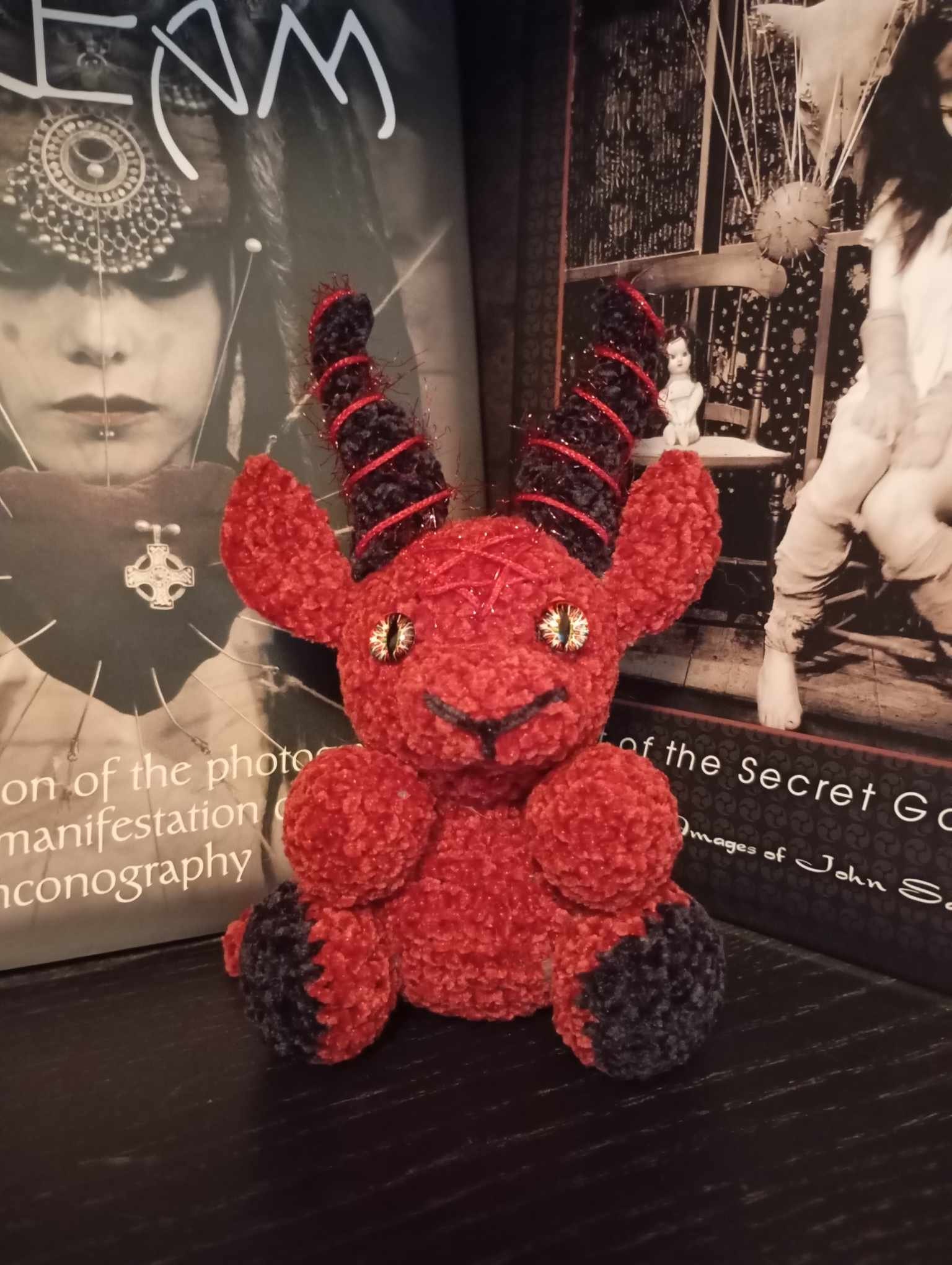 Satanic Baphomet,velvet Mini Baphomet ,crochet Baphomet,occult,knitted ...