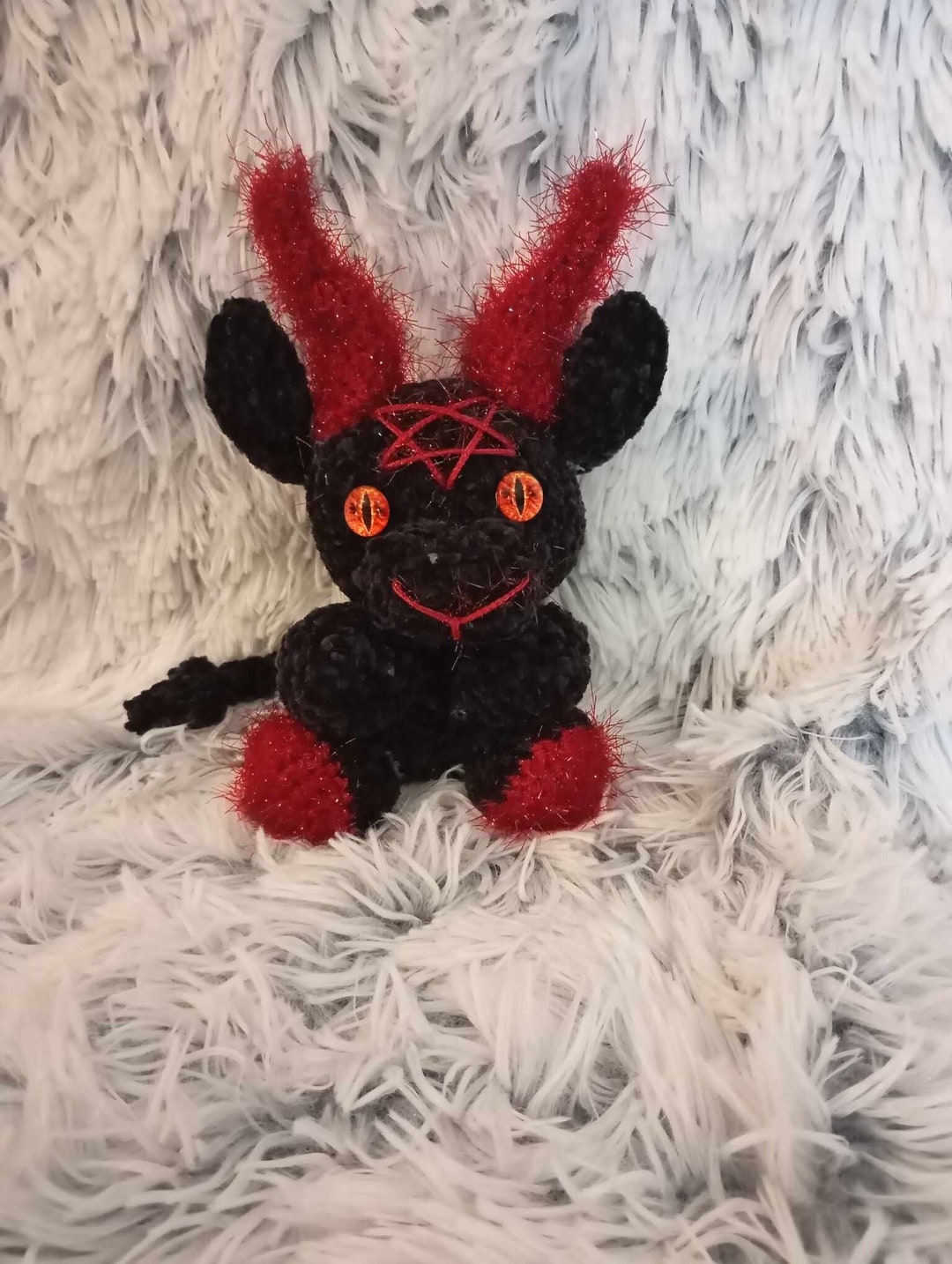 Satanic Baphomet,velvet Mini Baphomet ,crochet Baphomet,occult,knitted ...