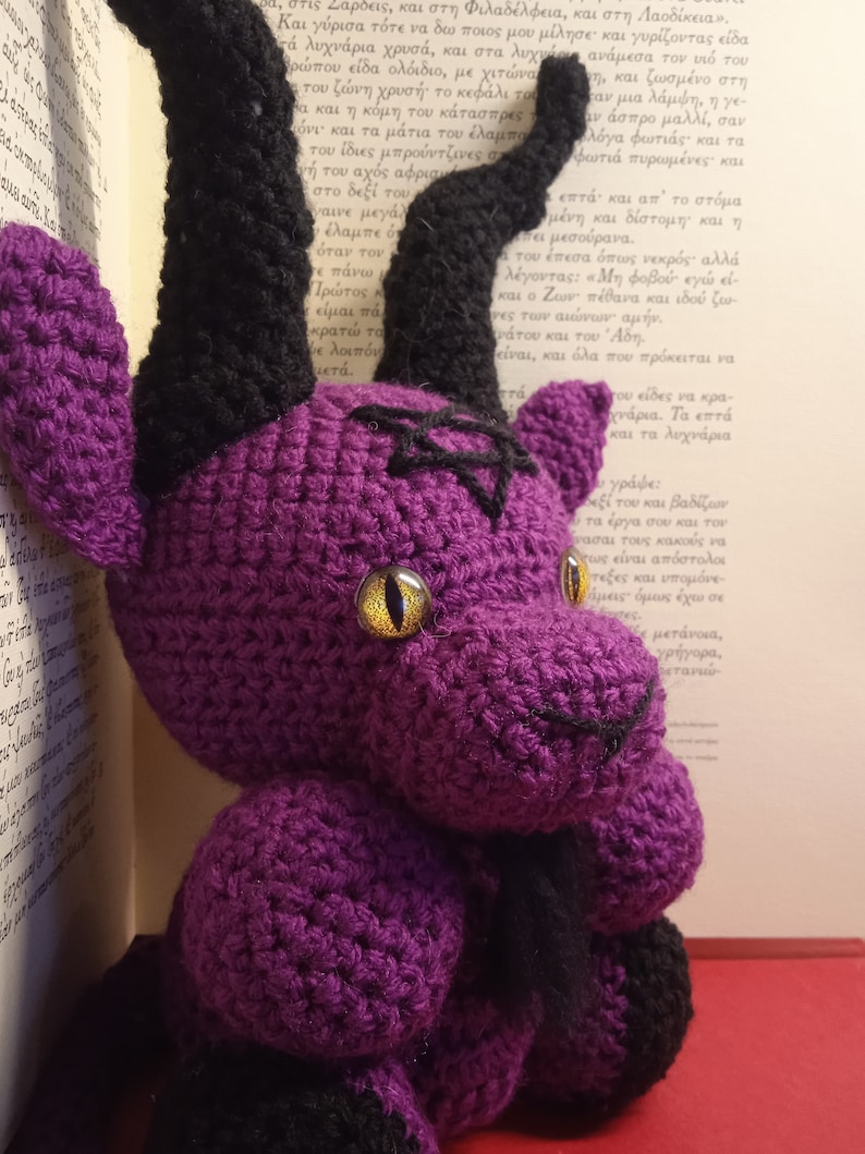 Satanic Baphomet, Plush Baphomet, Occult, Pentagram Handmade Crochet Amigurumi Satanic Goat With ...