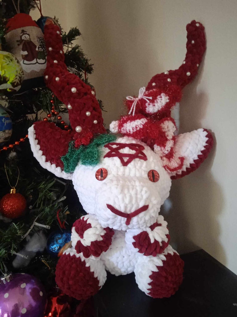 Christmas Baphomet, Plush Baphomet, Occult, Pentagram Handmade Crochet ...