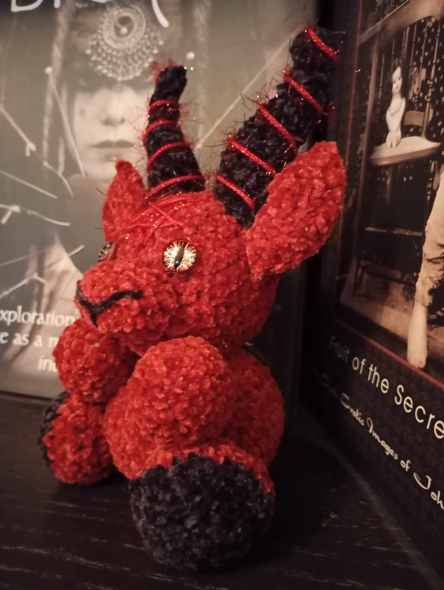 Satanic Baphomet,velvet Mini Baphomet ,crochet Baphomet,occult,knitted ...