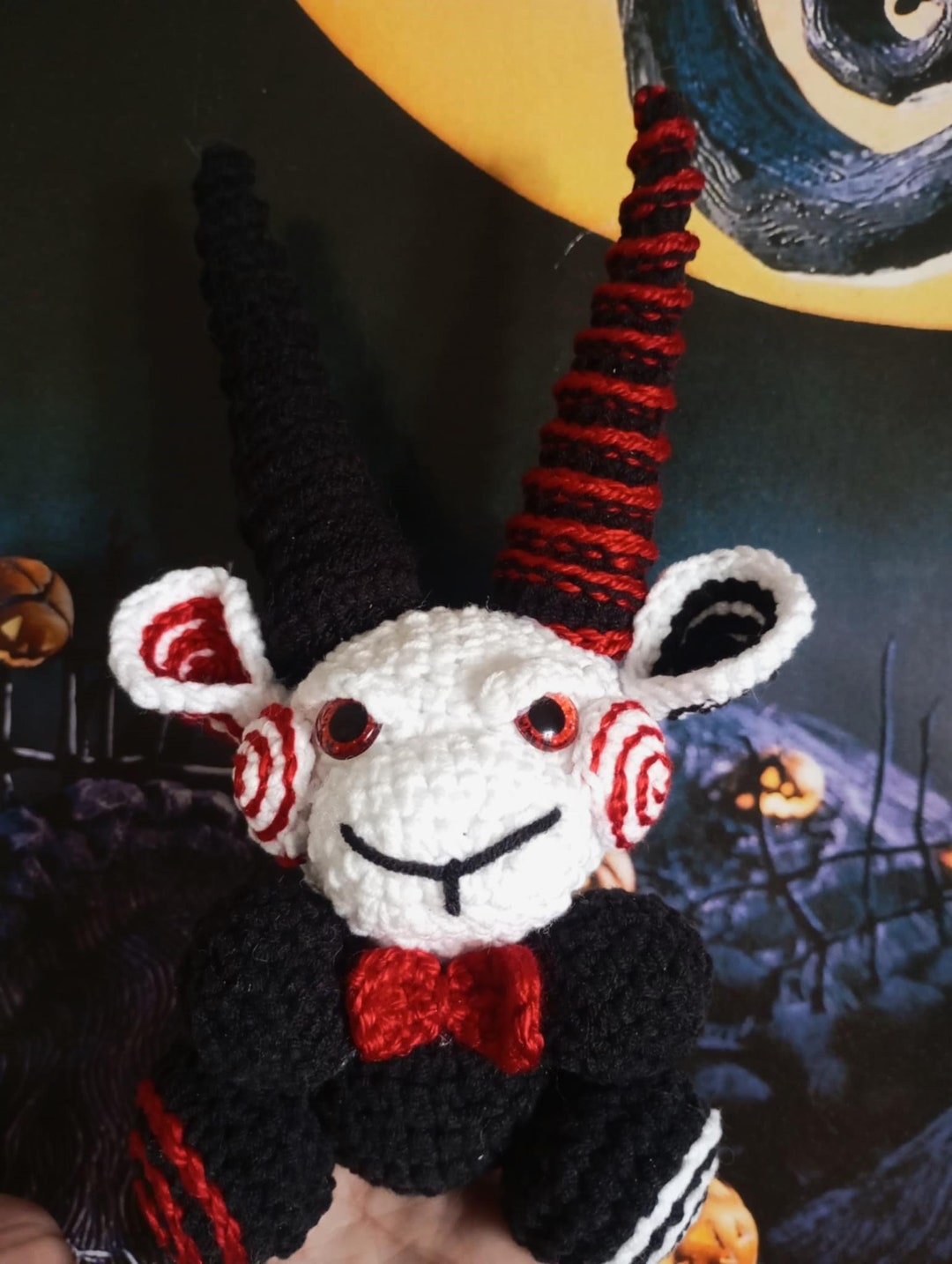 Saw Movie ,halloween Baphomet,mini Baphomet ,crochet Baphomet,occult ...