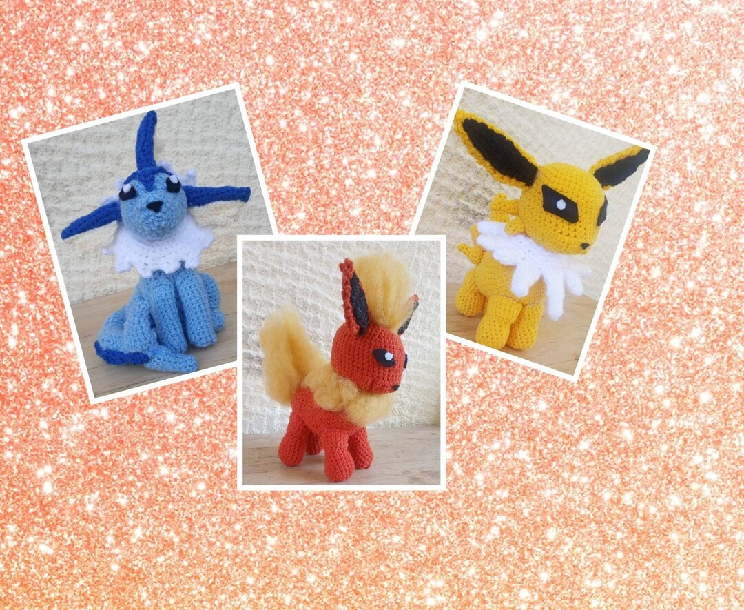 Vaporeon Jolteon Flareon Pokemon Amigurumi Handmade Crochet Plushie - Etsy