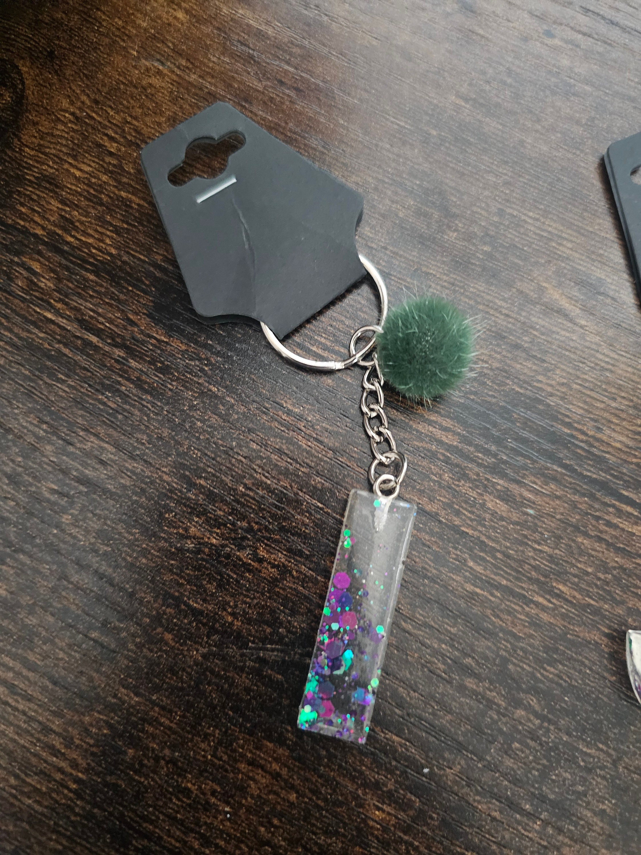 Letter Resin Alphabet Blue Glitter Keychain - Etsy