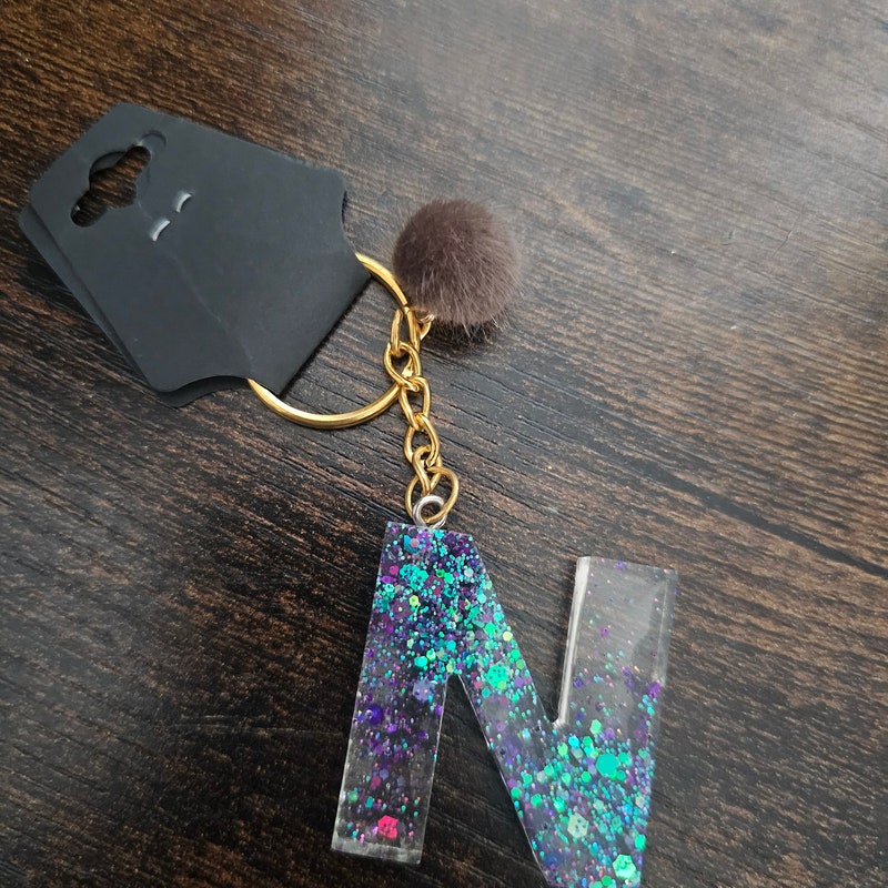 Resin Letter Keychain - Etsy