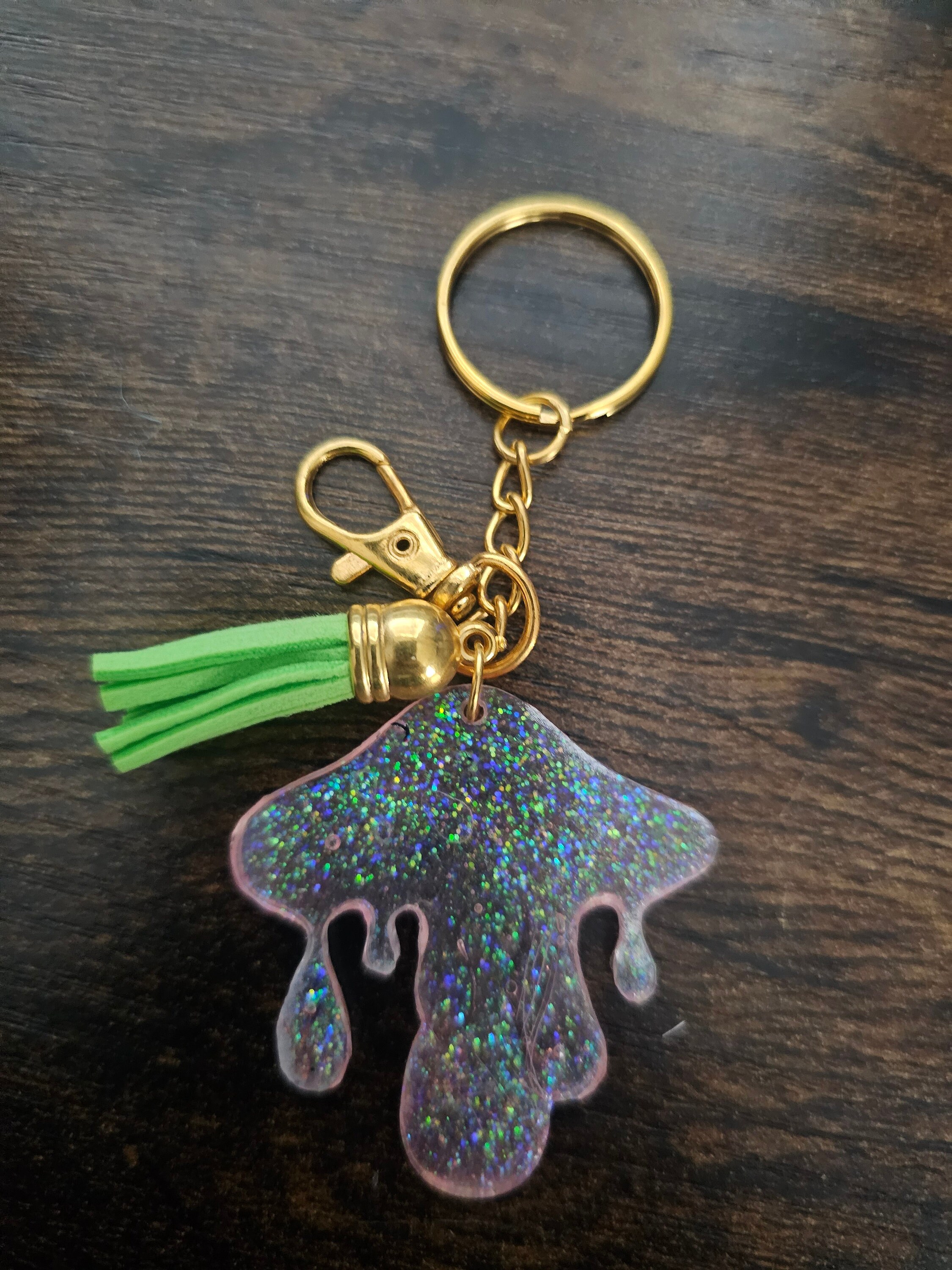 Melting Mushroom, Angel Wing Resin Keychains - Etsy