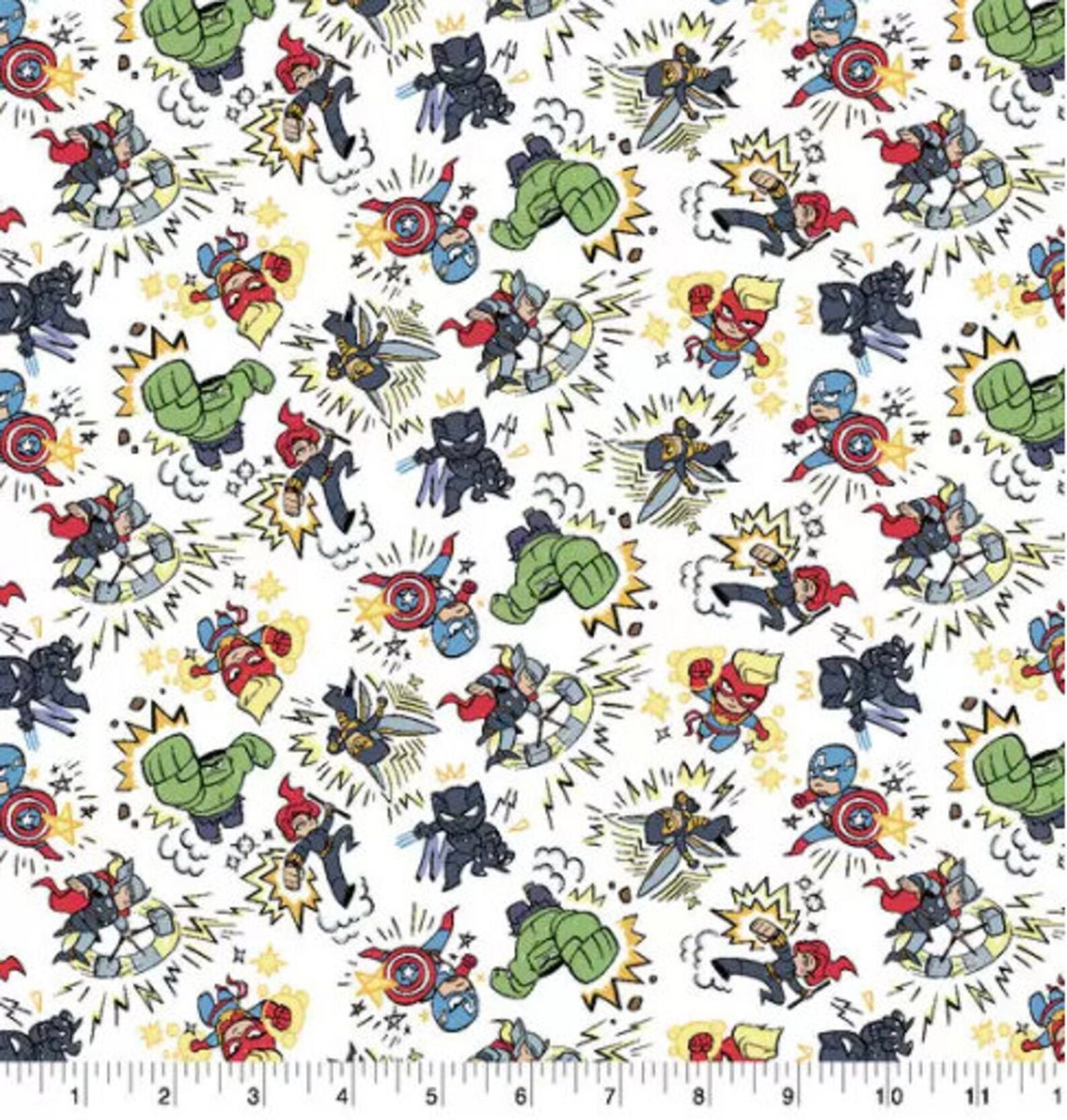 Marvel Avengers Fabric in Kapow Print 100% Cotton Fabric by the Quarter ...
