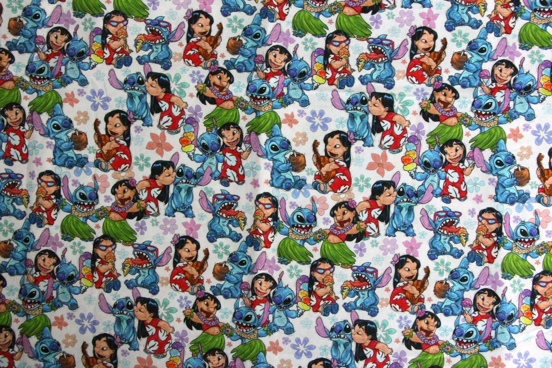 Lilo & Stitch Fabric 100% Cotton for DIY Projects by the Fat Quarter ...