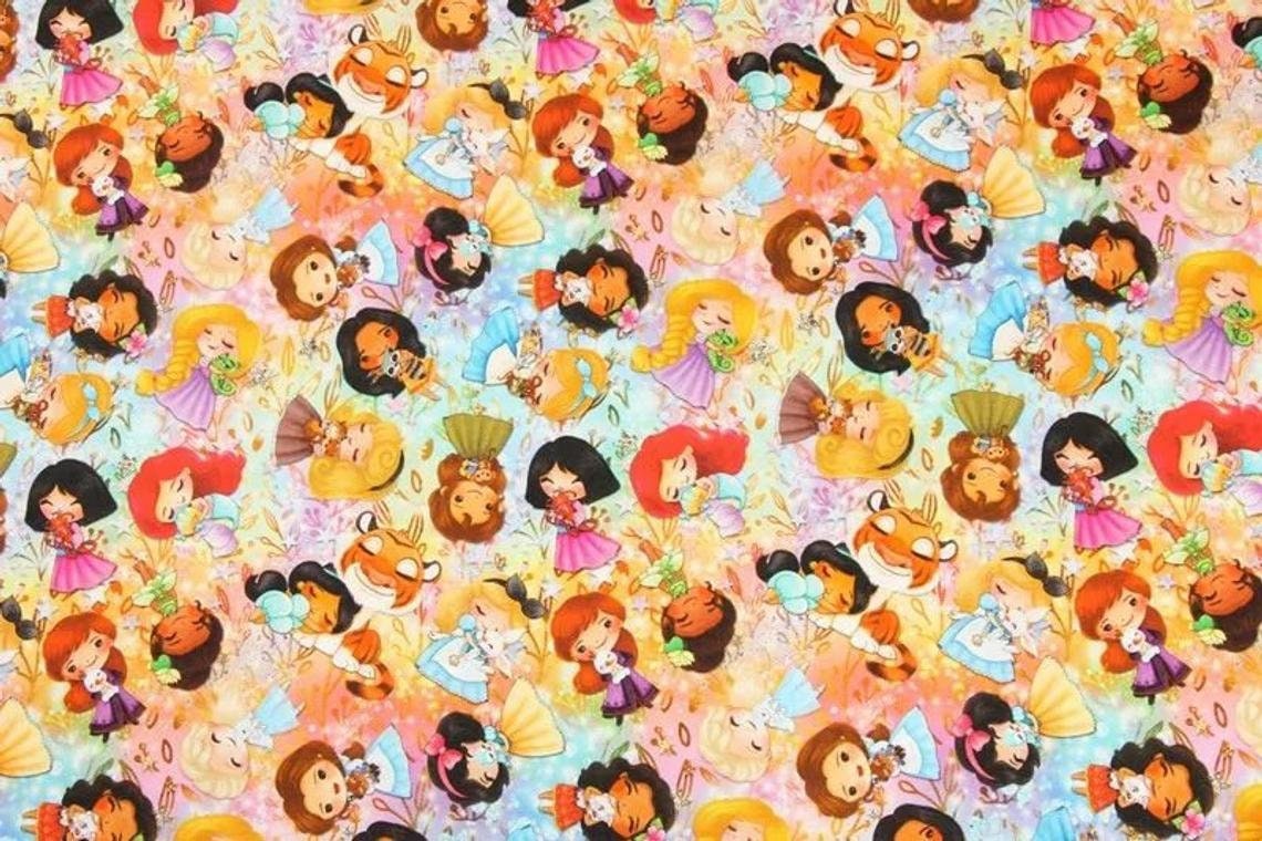 Disney Princess Fabric 100 Cotton Printed Fabric For Diy Projects By