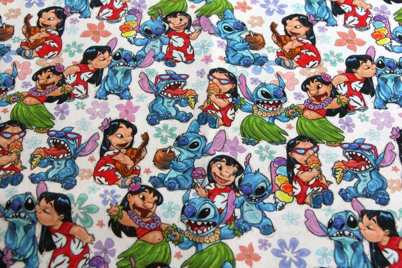 Lilo & Stitch Fabric 100% Cotton for DIY Projects by the Fat Quarter ...