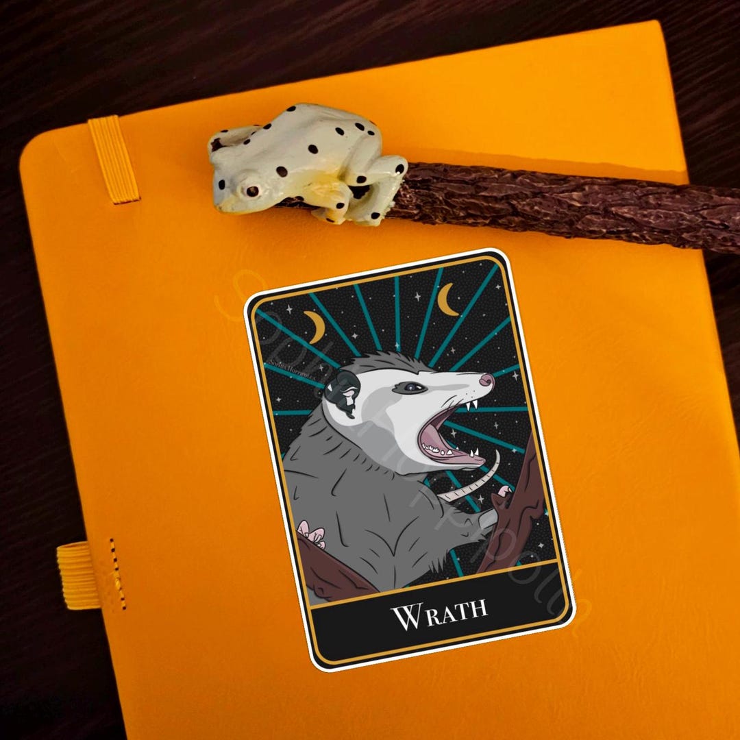 Wrath Tarot Card Style Sticker Witchcraft Gift Stationary Halloween 7 ...