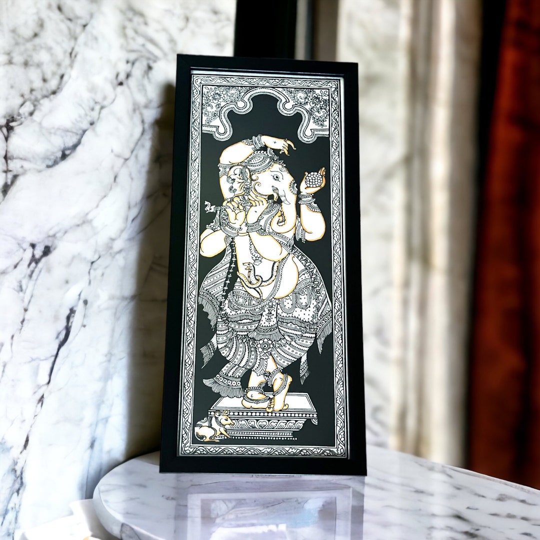 Pattachitra,handpainted, Indian Art, Home Decor, Ganesha,living Room ...