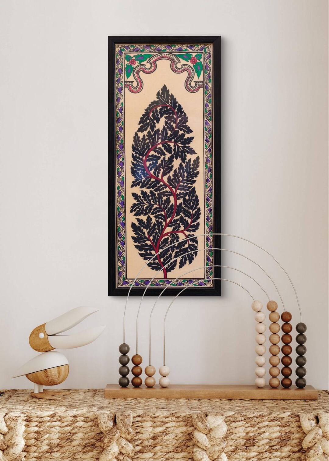 Tree of Life Pattachitra on Tussar Silk Framed - Etsy