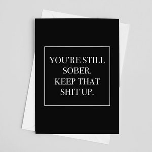 Sobriety Card for Men or Women, Funny Sober Gift to Show Support for ...