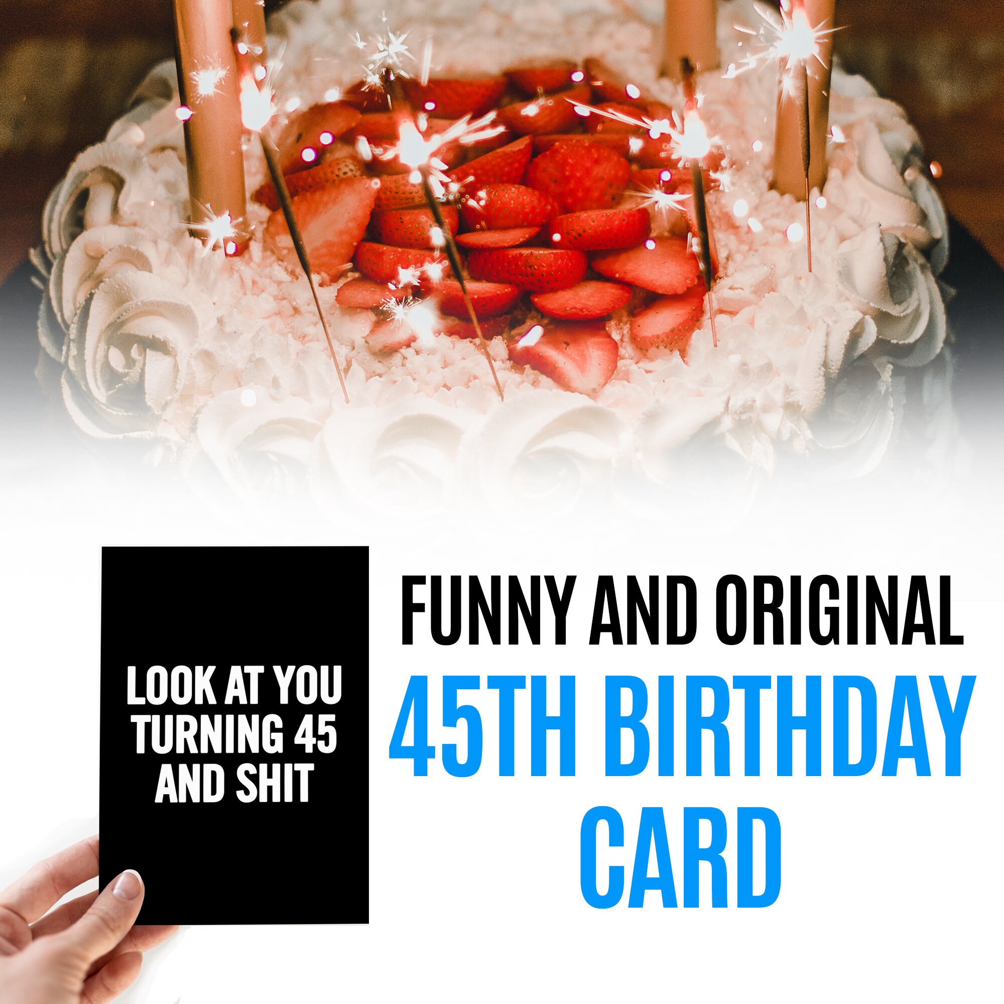 Funny 45th Birthday Card, 45th Birthday Card, 45th Birthday Card for ...