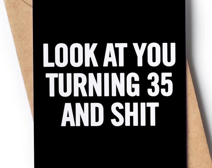Funny 35th Birthday Card, 35th Birthday Card, 35th Birthday Card for ...