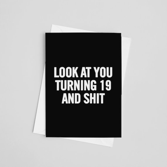 Funny 19th Birthday Card for Him or Her 19th Birthday Card | Etsy