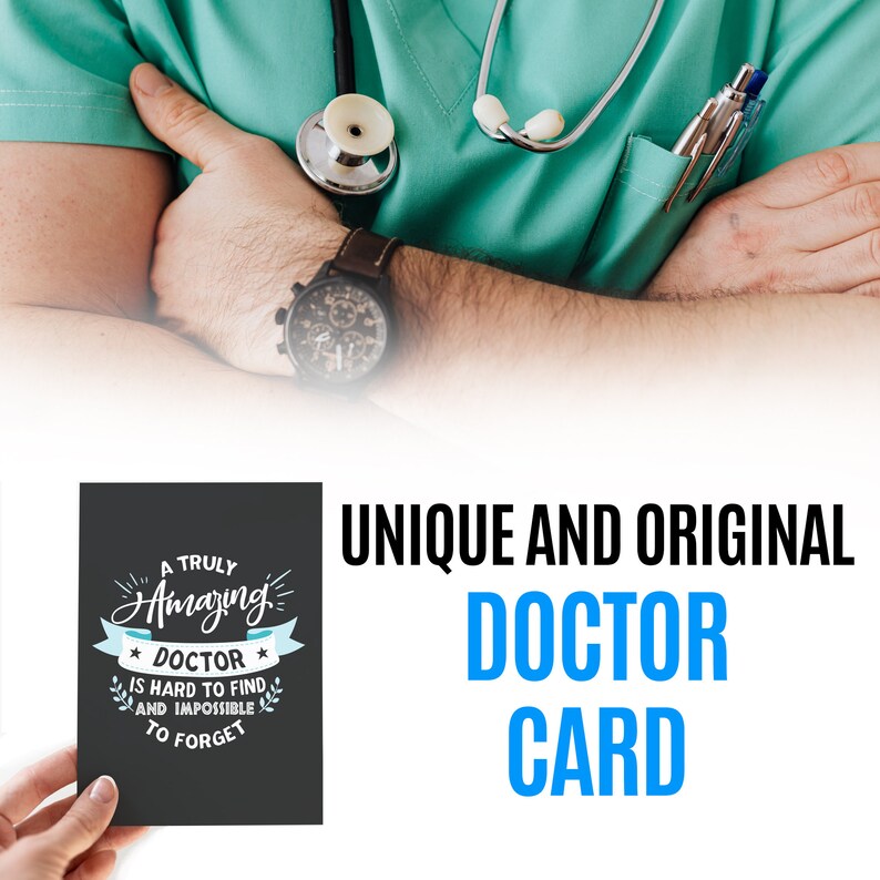 Card for Doctor, Doctor Thank You Card, Doctor Birthday Card, Cute ...