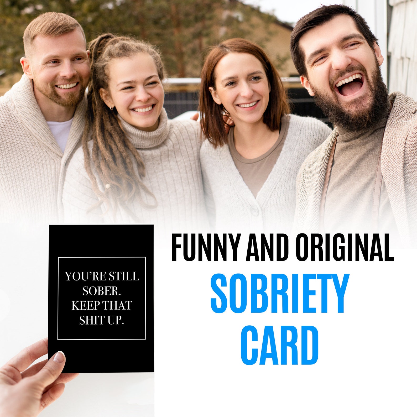 Sobriety Card for Men or Women, Funny Sober Gift to Show Support for ...