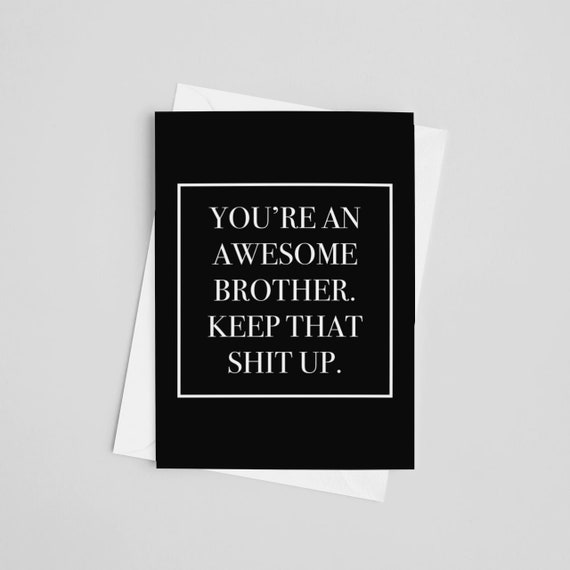 Brother Card Funny Card for Brother Birthday Card for - Etsy