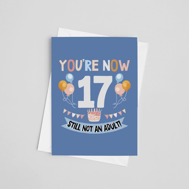 Funny 17th Birthday Card 17th Birthday Card 17th Birthday | Etsy