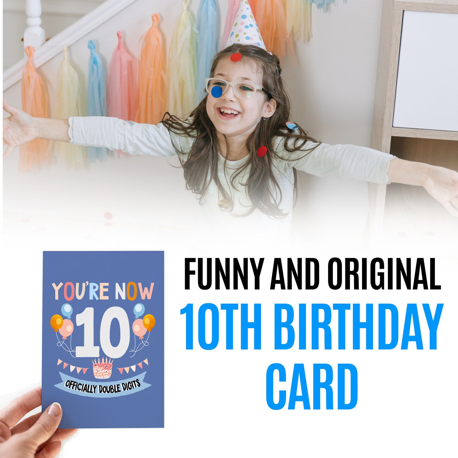 Funny 10th Birthday Card, 10th Birthday Card, 10th Birthday Card for ...