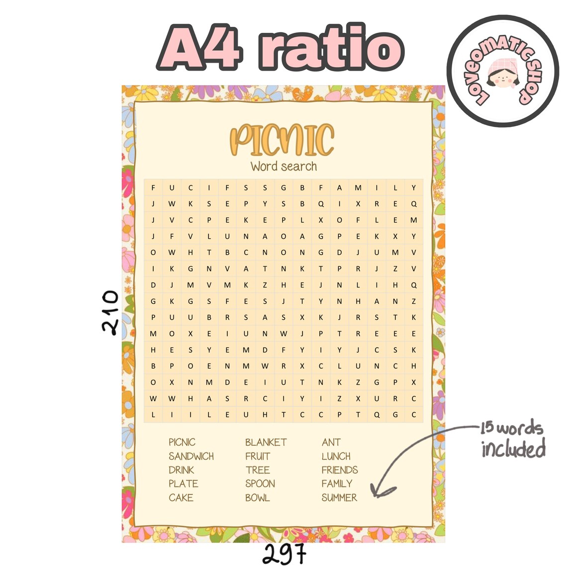 Summer Theme Activities Word Search Cute Word Search Game - Etsy