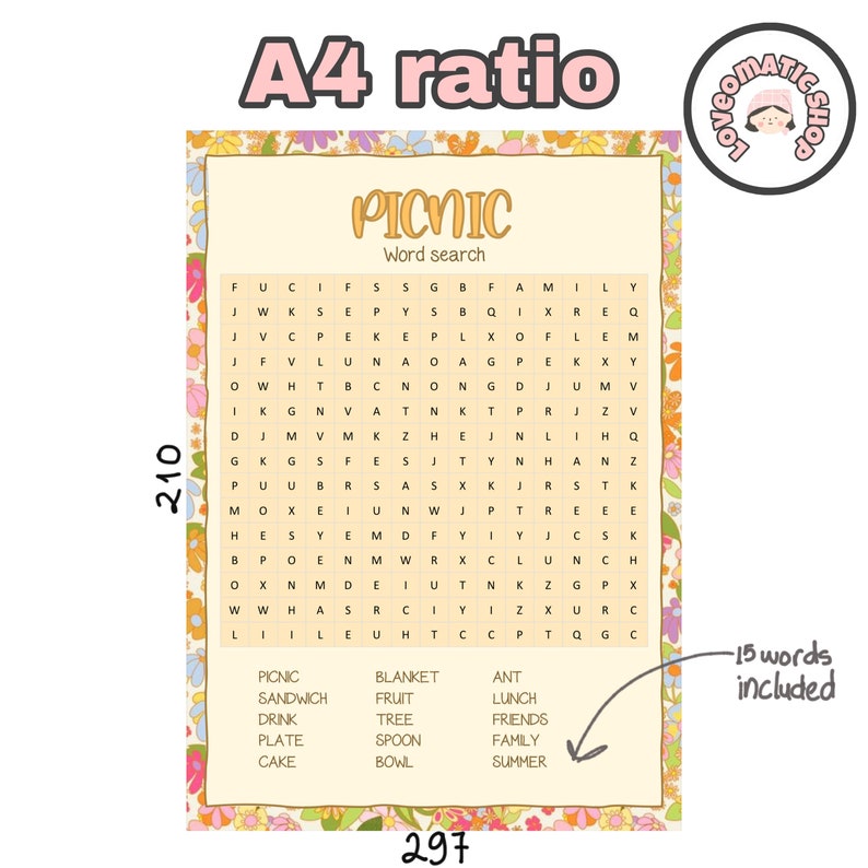 Summer Theme Activities Word Search Cute Word Search Game - Etsy