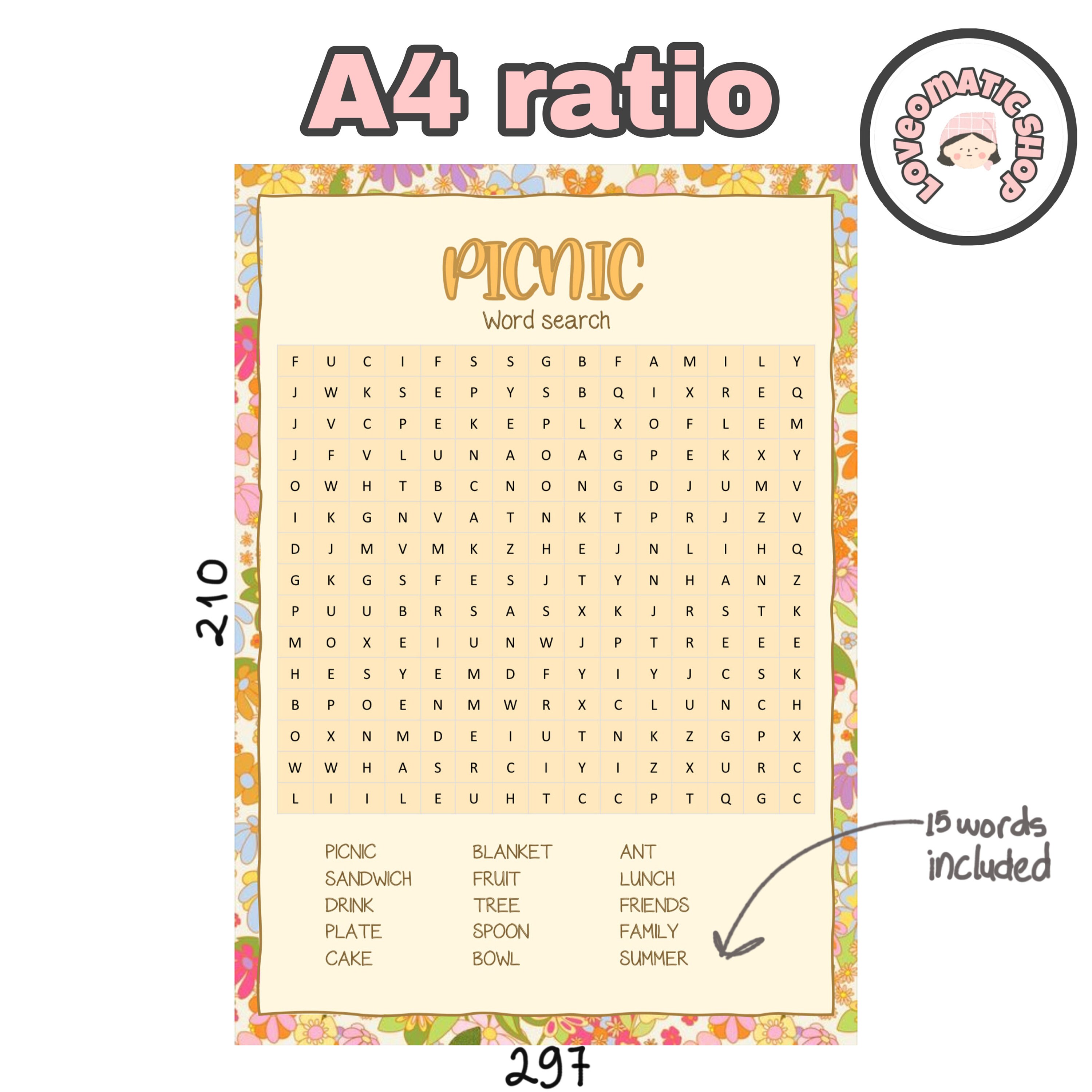 Summer Theme Activities Word Search Cute Word Search Game - Etsy