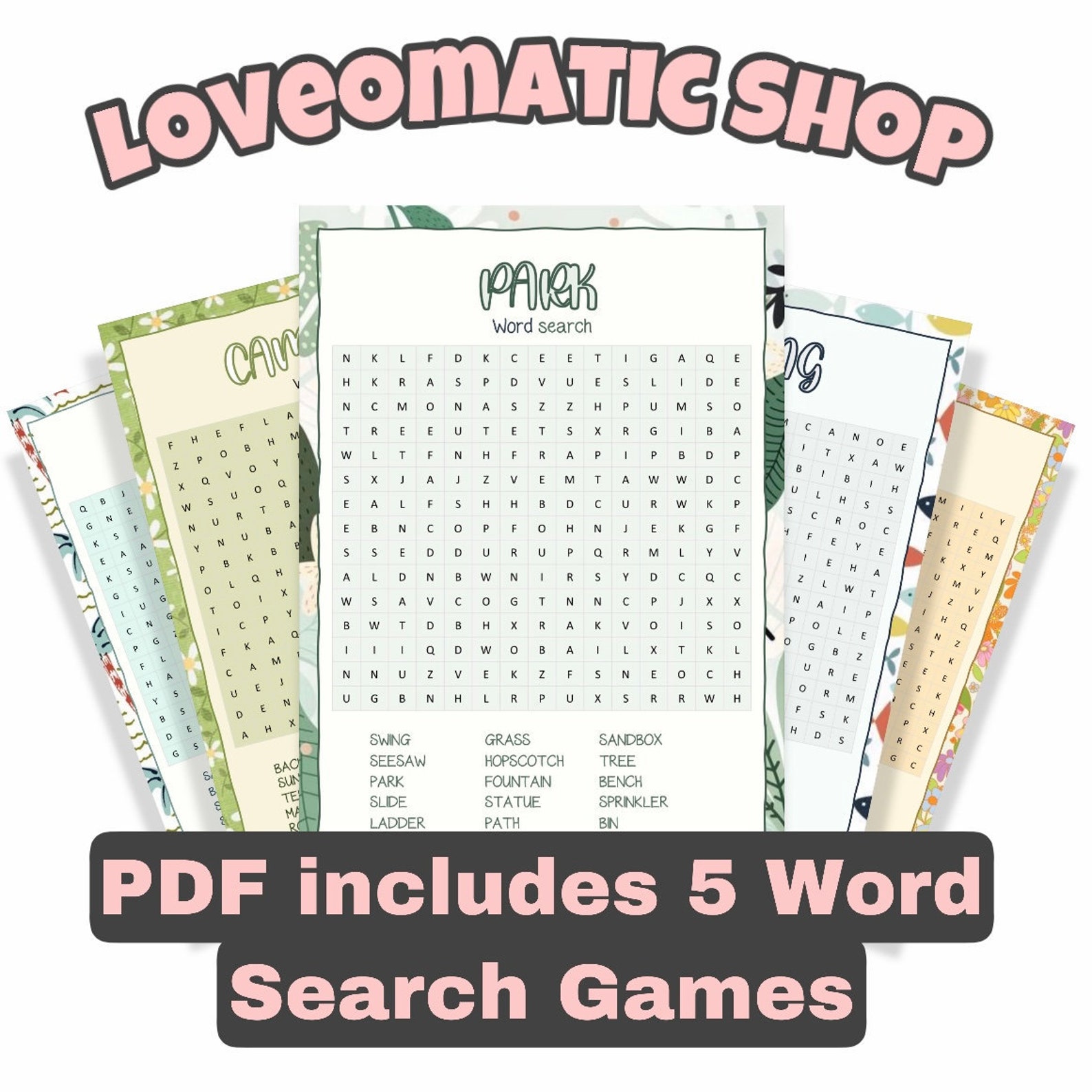 Summer Theme Activities Word Search Cute Word Search Game - Etsy