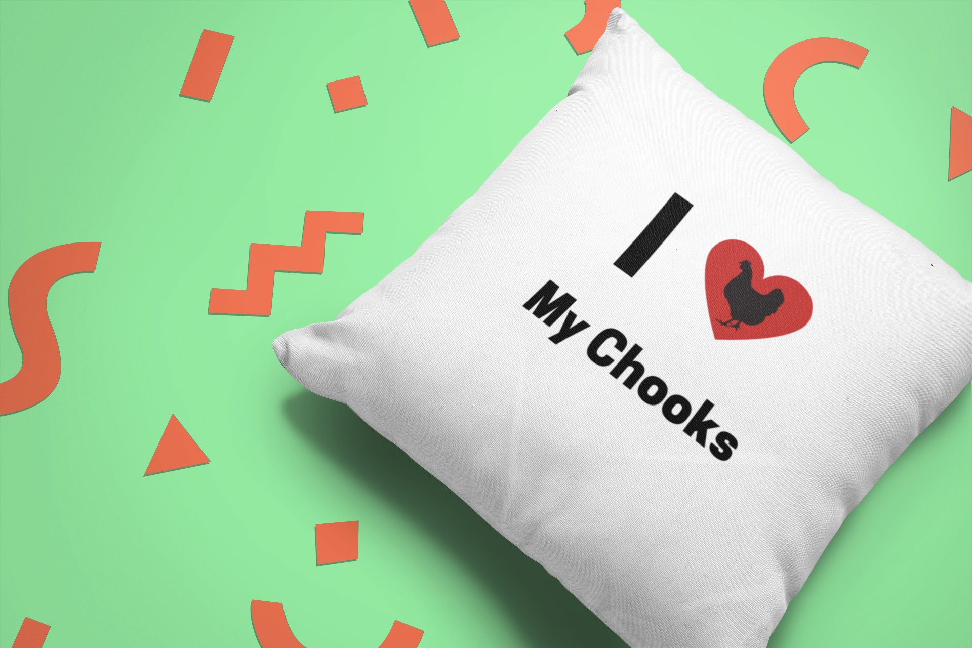 I Love My Chooks Funny Cushion Cover Chicken Hens Farmhouse Decoration ...