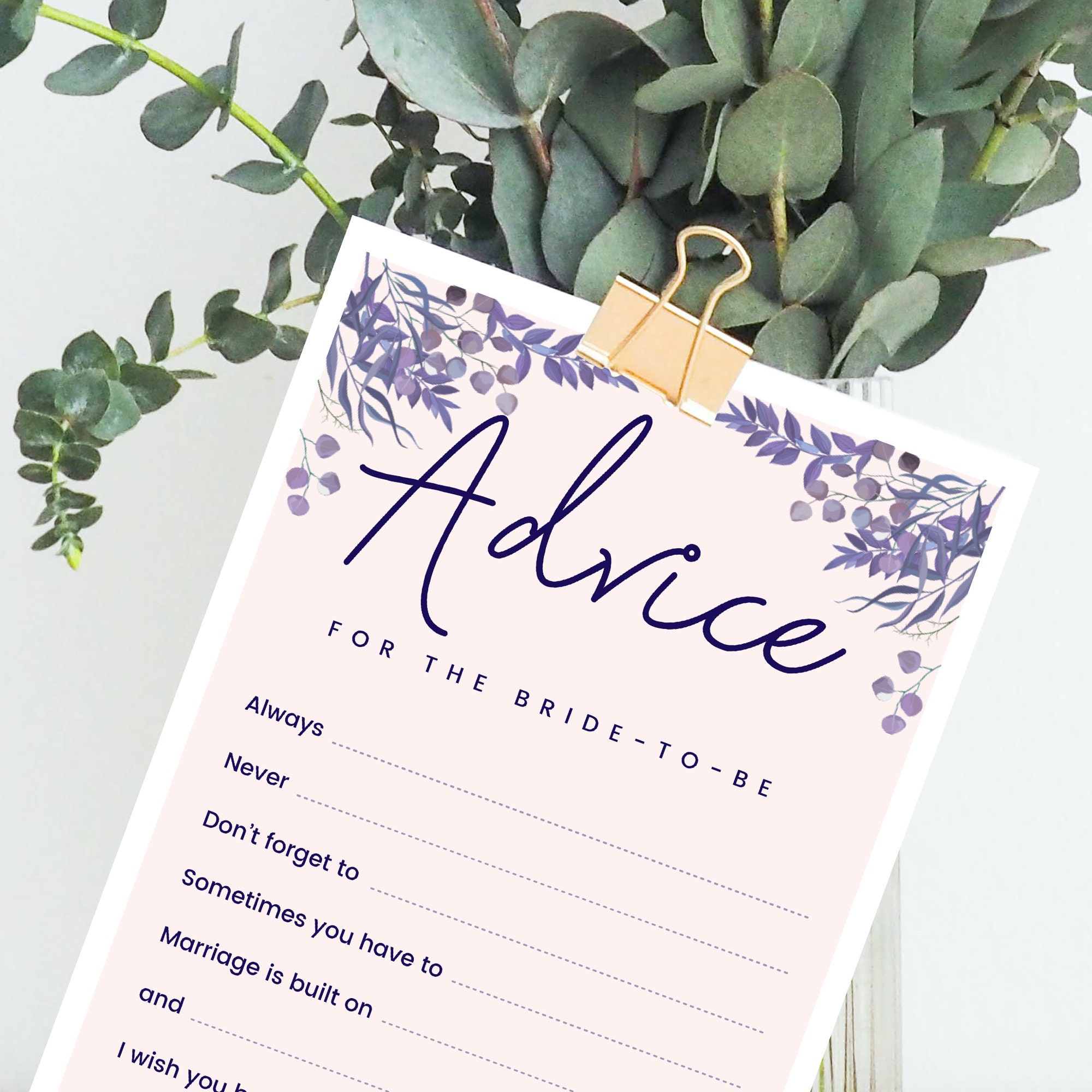 Hen Party Games Advice to the Bride Cards Bachelorette Party Keepsake ...