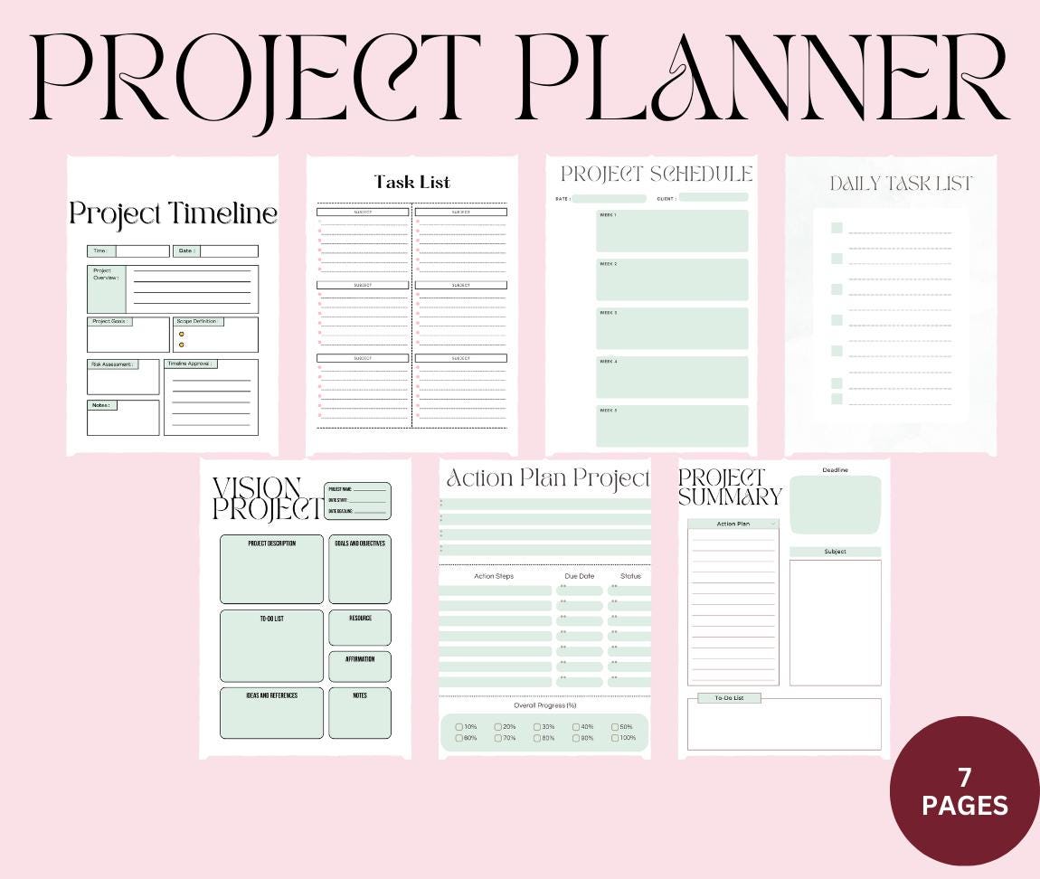 Project Planner, Weekly Planner Notebook, Office Organizer, Task ...