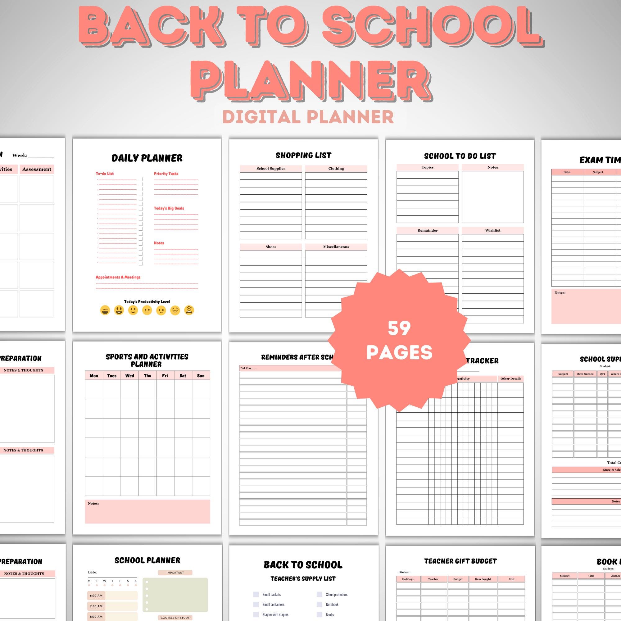 Digital Back to School Planner 2025 | Student Organizer | Academic ...