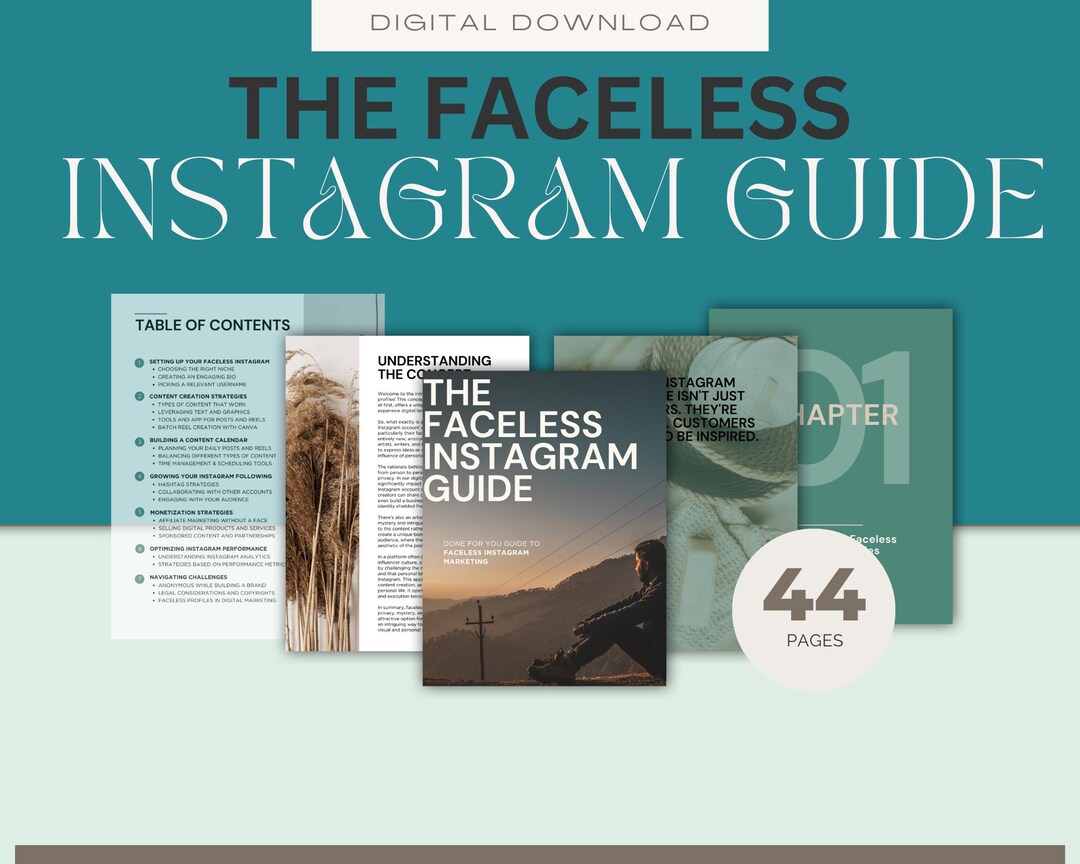 The Faceless Instagram Guide, Social Media Marketing Book, Influencer ...