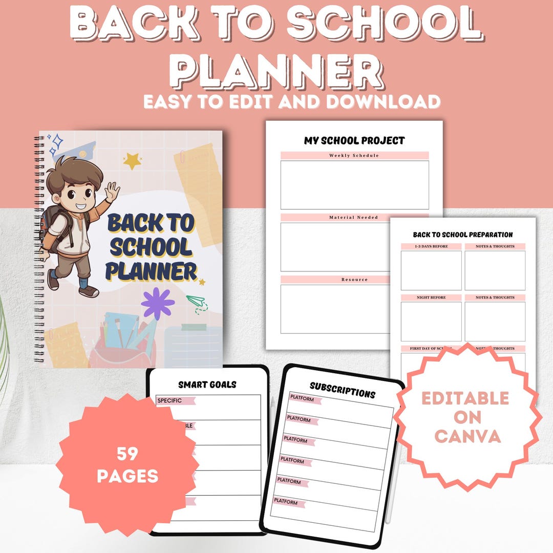 Digital Back to School Planner 2025 | Student Organizer | Academic ...