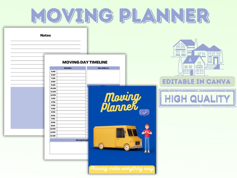 Ultimate Moving Planner | Printable Moving Checklist, Organizer ...