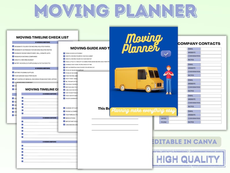 Ultimate Moving Planner | Printable Moving Checklist, Organizer ...