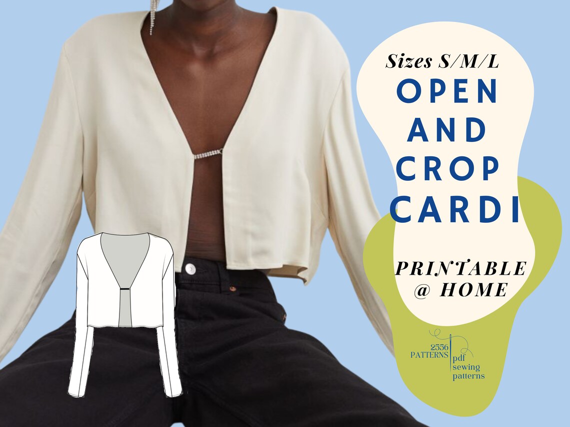 PDF Sewing Pattern: Open and Cropped Plate Elegant Simple Chic - Etsy