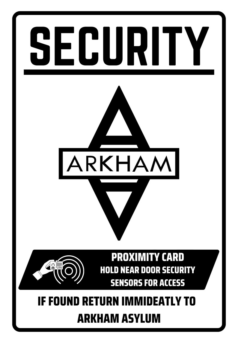 Arkham Asylum Security Badge - Etsy
